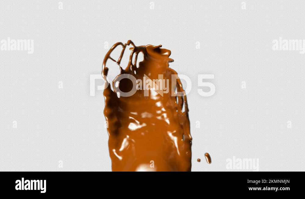 Chocolate Coffee Liquid splash 3D Animation, Transparent Background ...