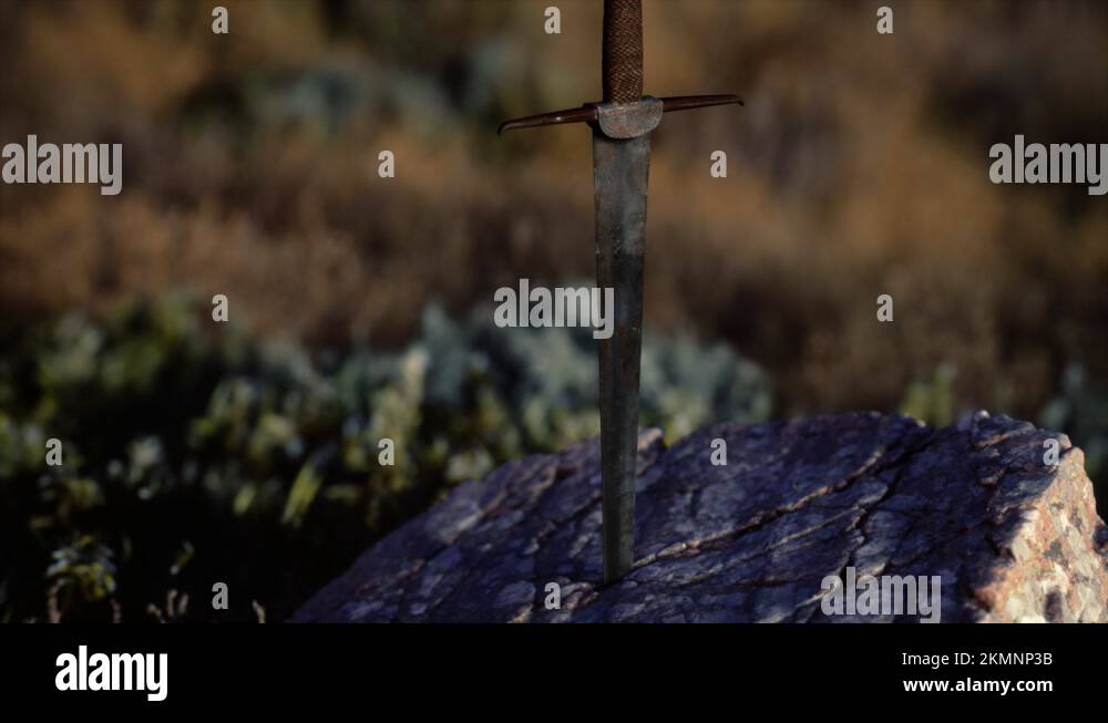famous sword excalibur of King Arthur in the rock Stock Video Footage ...