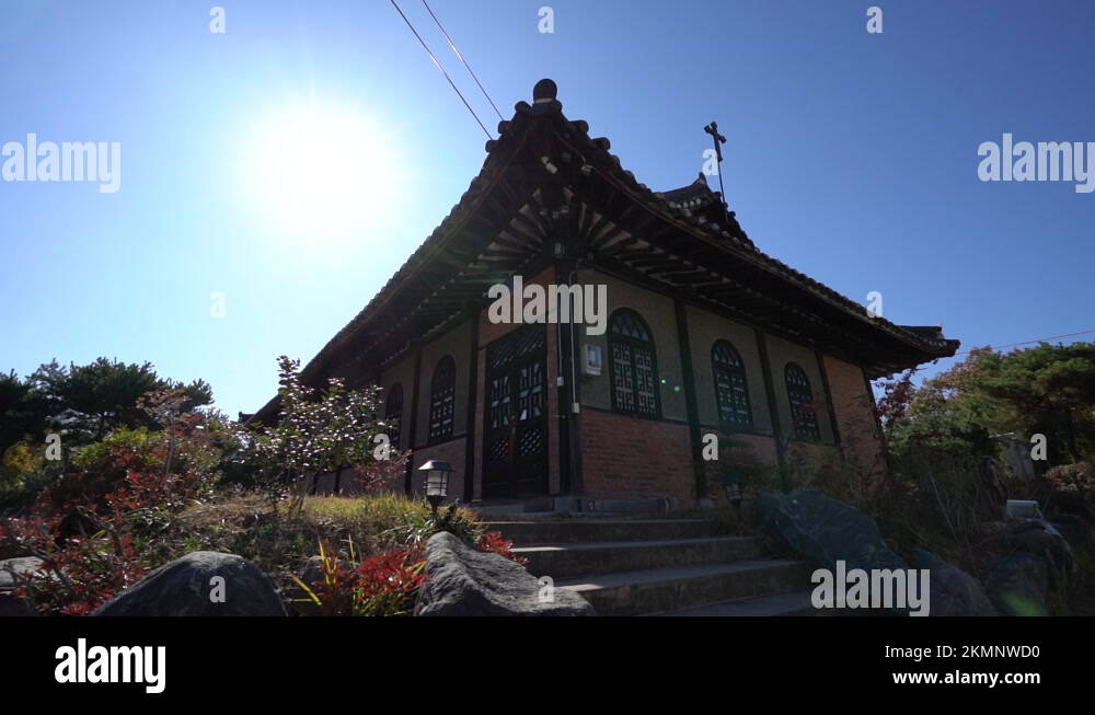 Cheongju, South Korea - Sep 2019: Cheongju Anglican Church is a hanok ...