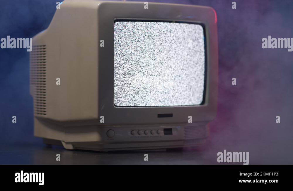 Old 80s 90s Vintage TV With Static Noise and Smoke Stock Video Footage ...