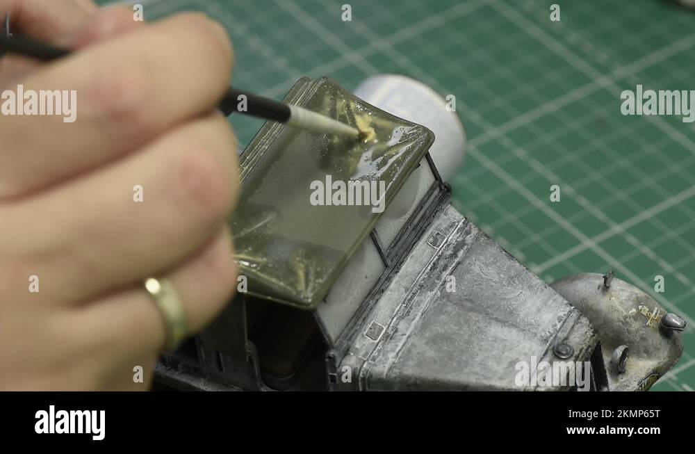 Scale Modeling. Weathering 1:35 Model of 20mm flakvierling Stock Video ...