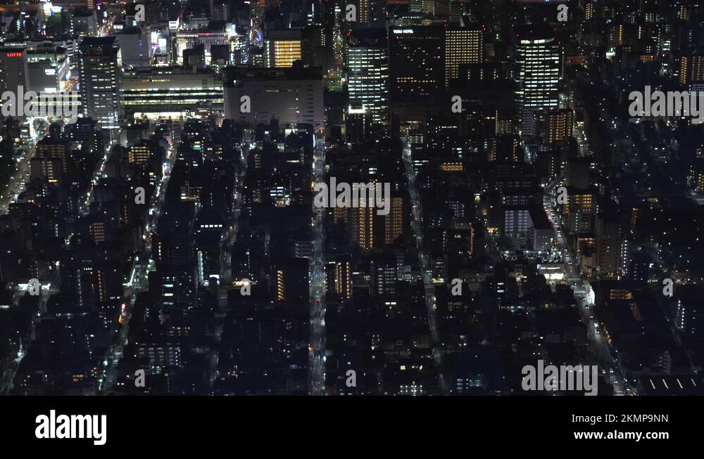 Tokyo night panorama illuminated skyscrapers Stock Videos & Footage ...