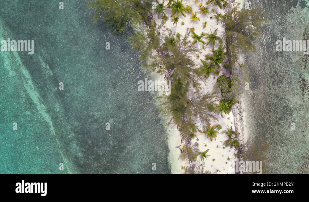 Top down Aerial view of beautiful bay islands of Utila, Water cay ...