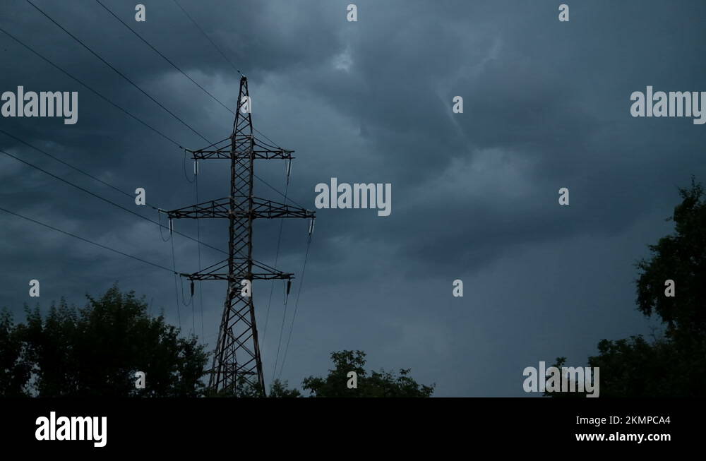 High voltage tower pylons lightning Stock Videos & Footage - HD and 4K ...