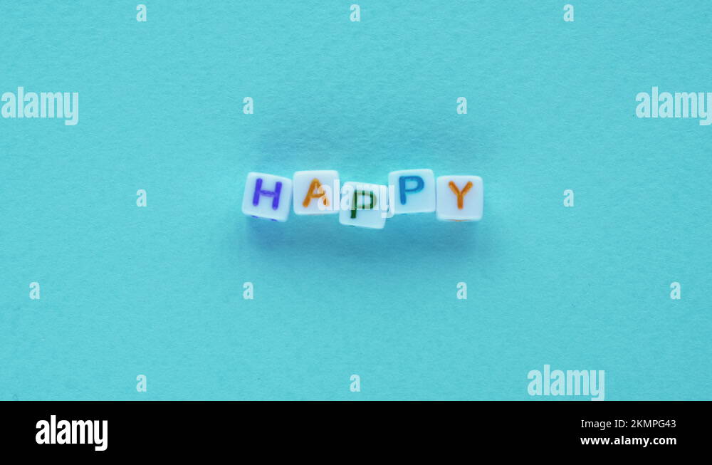 happy word stop motion animation gif message Stock Video Footage - Alamy