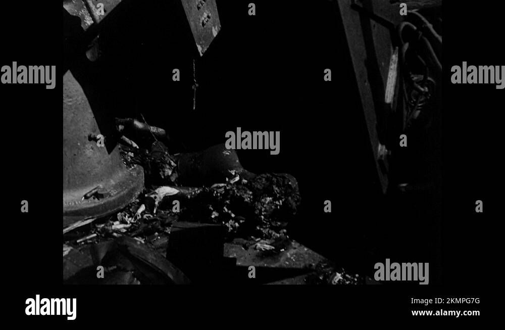 Philippines 1940s: Burned corpse laying near guns. Remains near gun ...