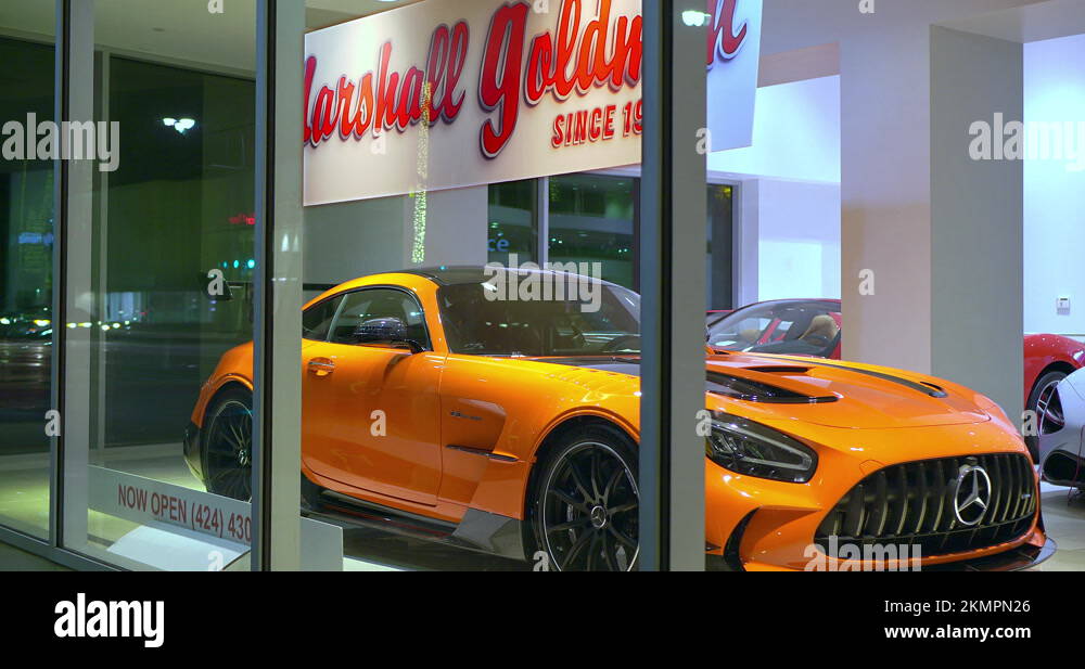 Mercedes-Benz car at dealership display showroom during sales event at ...
