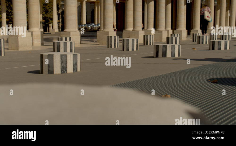 Colonnes de Buren of Different Height and of Black and White Colours in ...