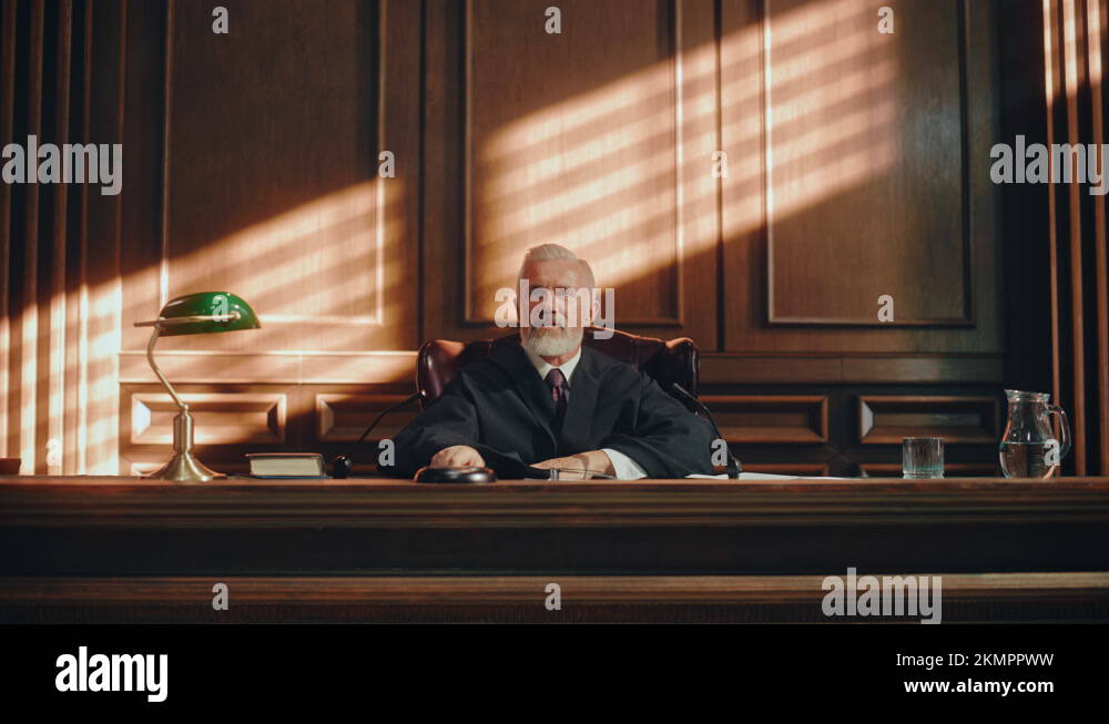 Courtroom Judge Sentencing Using Hammer Stock Video Footage - Alamy