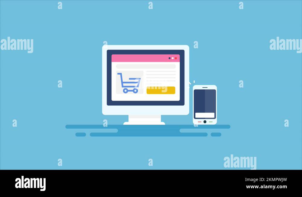 eCommerce website app, shopping online and delivery concept, 2d ...