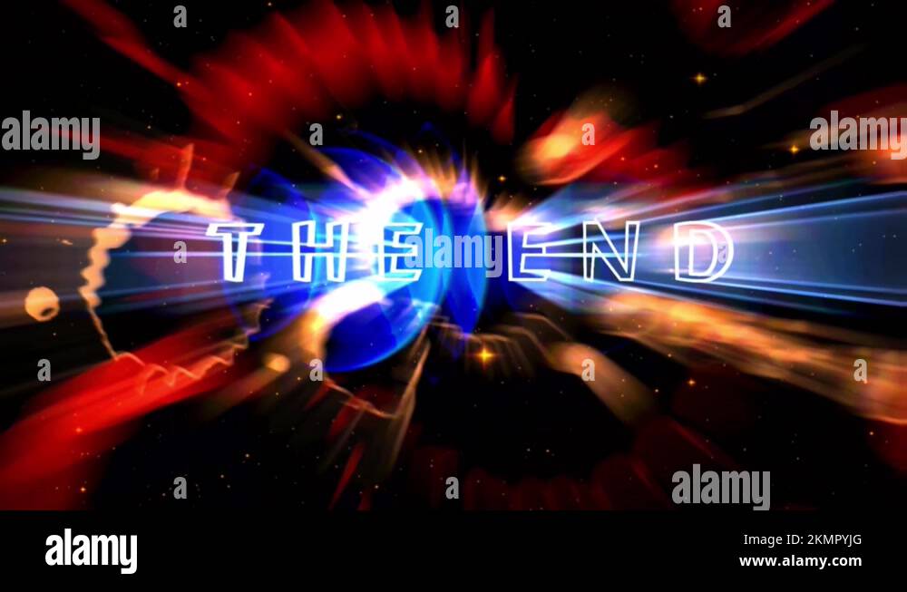 The End Title Card Flying Into Screen, Sci Fi. After Effects Stock ...