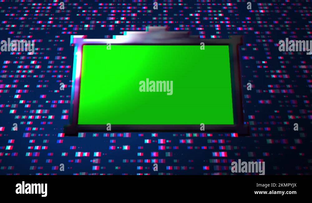 Green Screen Text Boarded Text Box With Shimmering Purple Light Stock ...