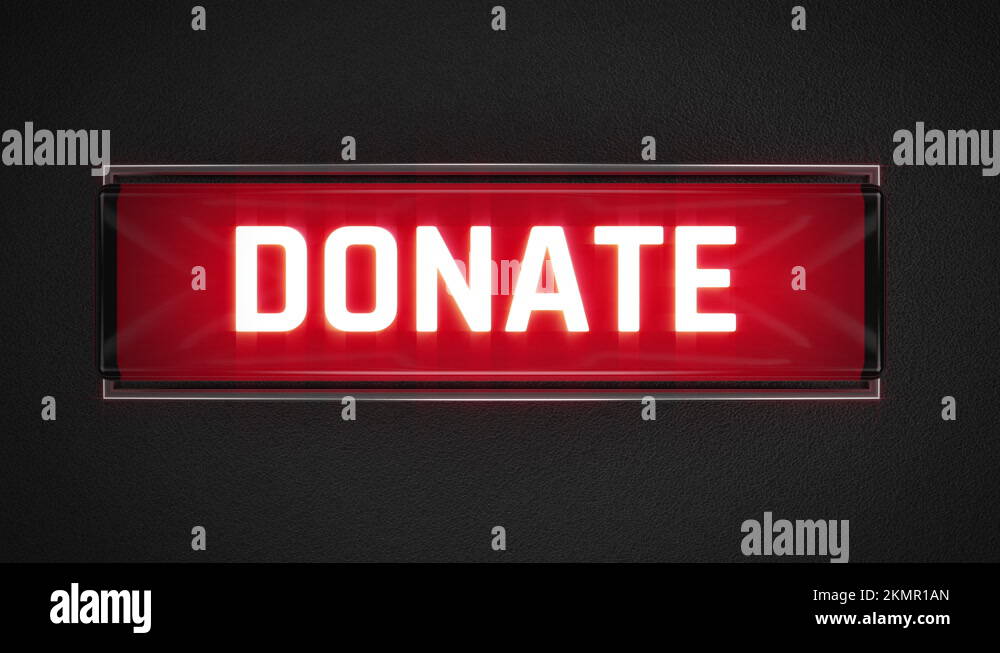 Red pulsing donate button on screen, call to action, charity, loopable ...