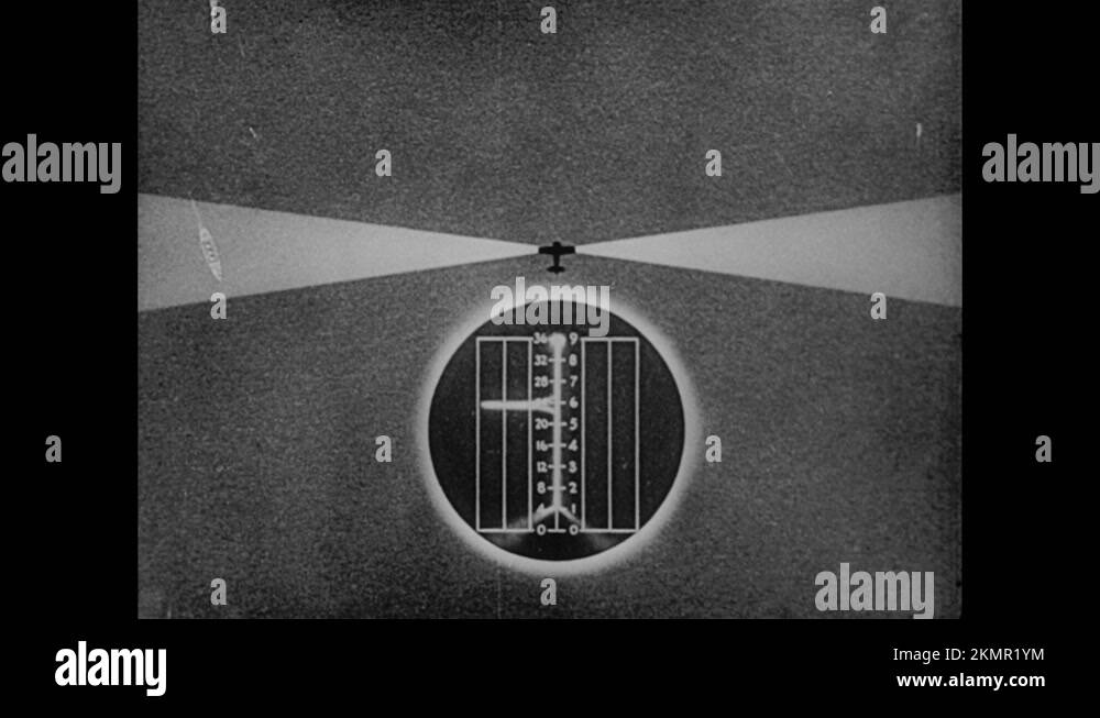 1940s: Animation of radar equipped airplane in flight, using radar ...