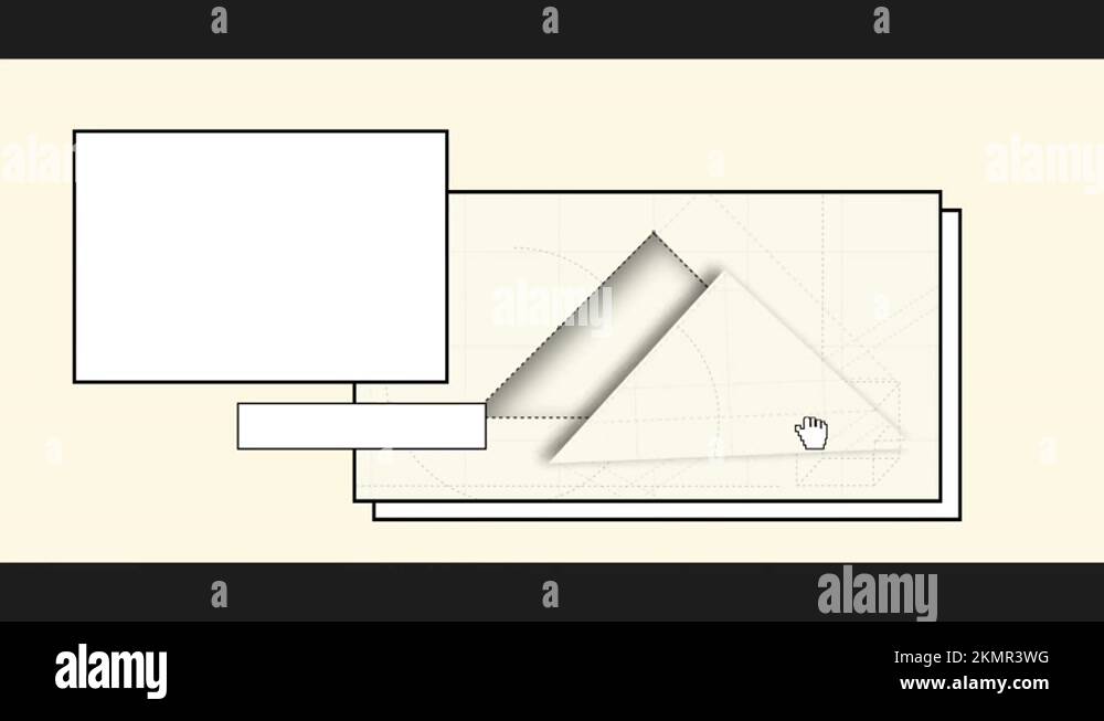 Animation of cursor cutting triangle in panel, with copy space ...