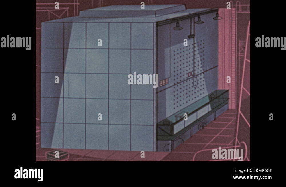 1950s: Reactor pile inside factory. Illustration of Reactor to Boiler ...