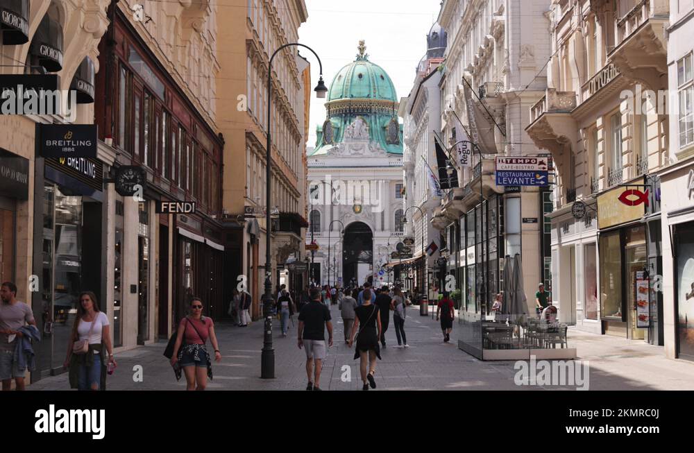Pedestrian zone in Vienna with a view to the Imperial Palace - VIENNA ...