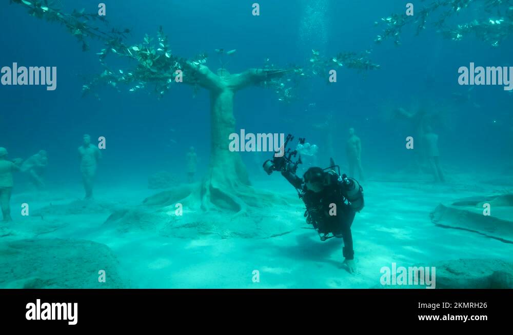 Museum of Underwater Sculpture Ayia Napa (MUSAN), Cyprus Stock Video ...
