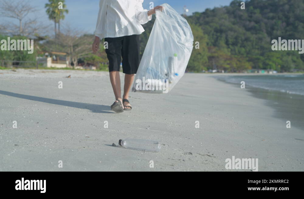 Nature conservation concept of 4k Resolution. Asian women collecting ...