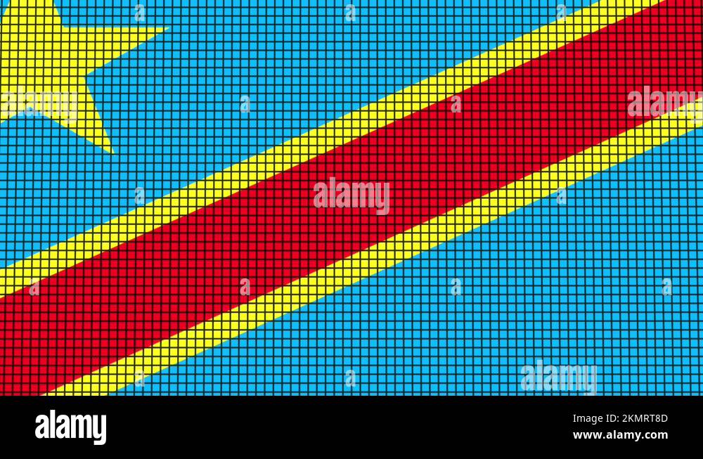 Democratic Republic Of Congo Flag animated in pixel grid style ...