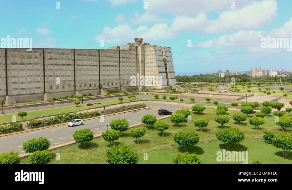 Side view aerial of Columbus Lighthouse Columbus , Santo Domingo Stock ...