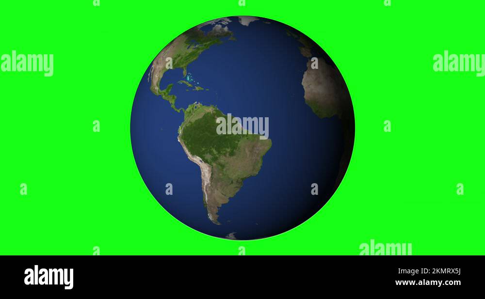 Planet earth from space. Planet rotating animation. Full revolution of ...