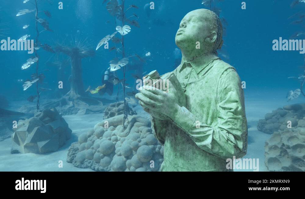 Museum of Underwater Sculpture Ayia Napa (MUSAN), Cyprus Stock Video ...