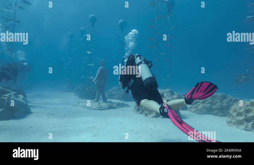 Museum of Underwater Sculpture Ayia Napa (MUSAN), Cyprus Stock Video ...