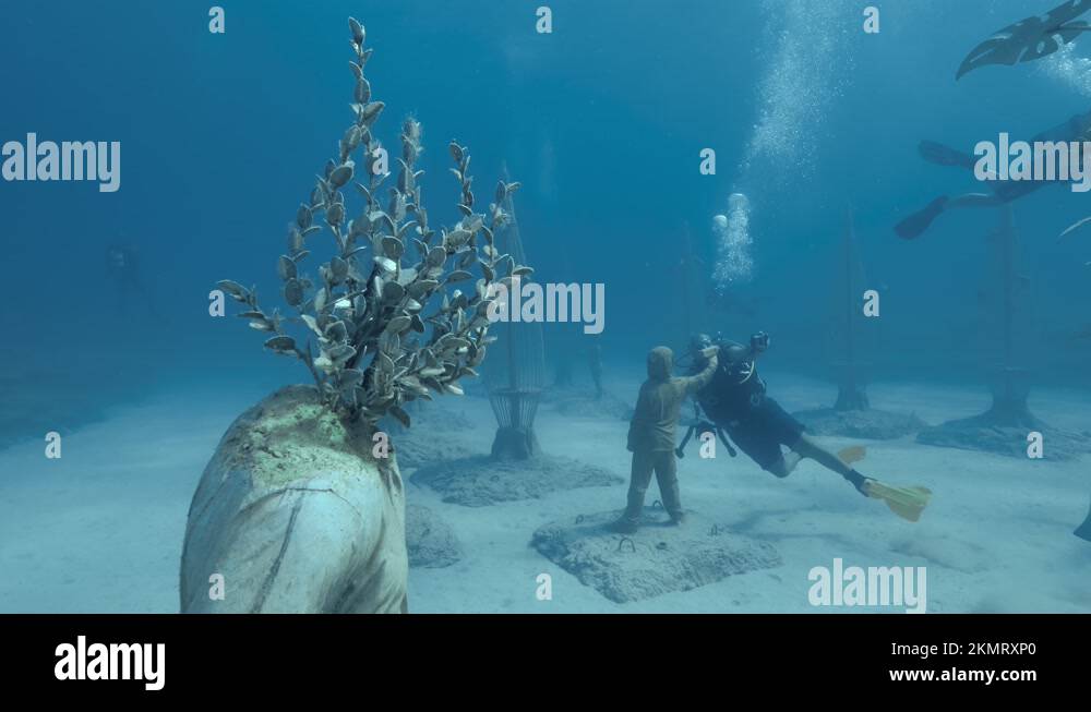 Museum of Underwater Sculpture Ayia Napa (MUSAN), Cyprus Stock Video ...