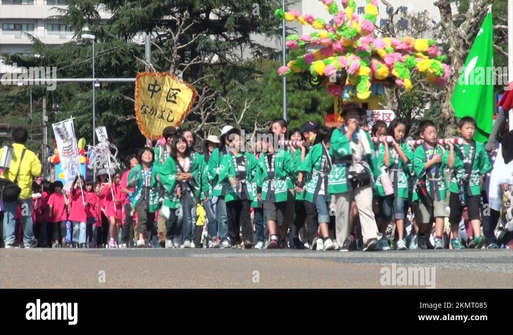 School kids performance during festival in Japan Stock Video Footage ...