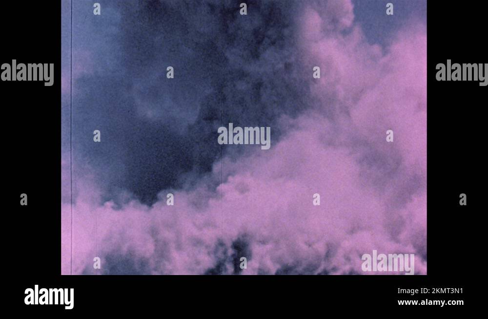 1960s: Radiation cloud from atomic bomb explosion rises into sky Stock ...