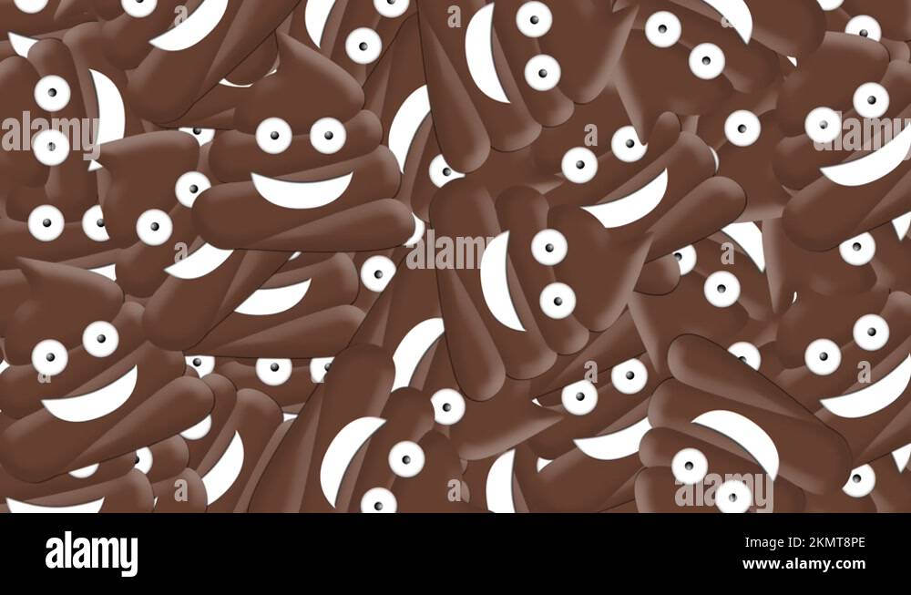 Animation of multiple poop and smile emojis Stock Video Footage - Alamy