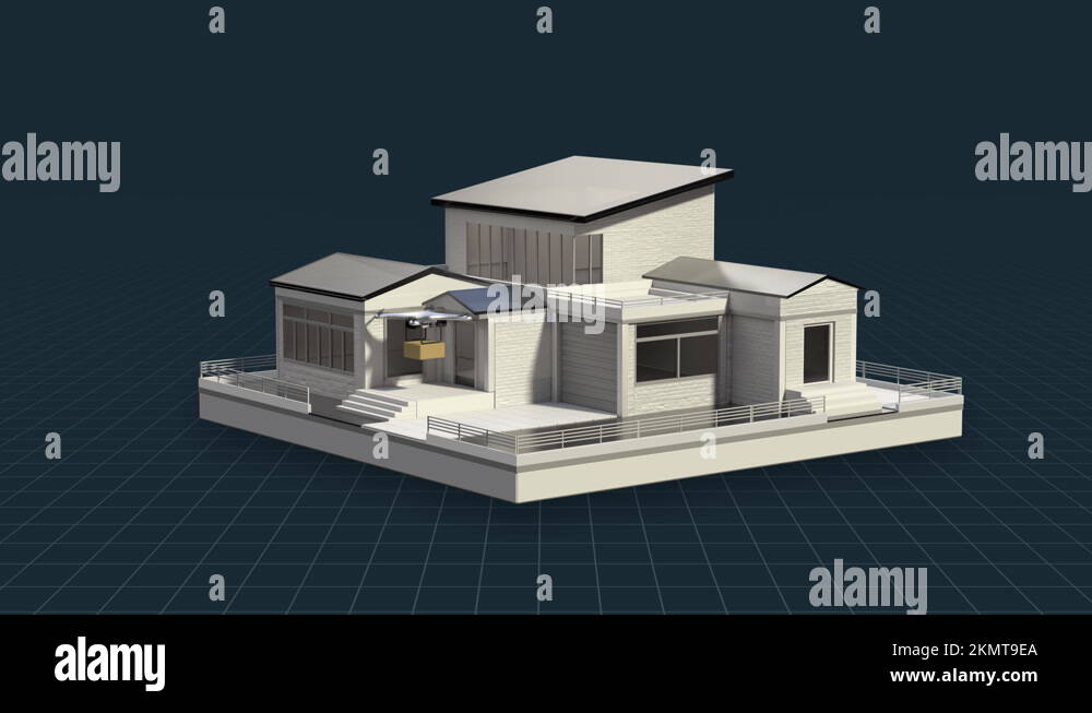 Explaining drone delivery to home for delivery and transportation. 4k ...