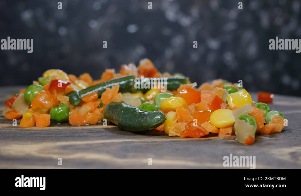 Latin American and Mexican mixed vegetable food carrots, green peas ...