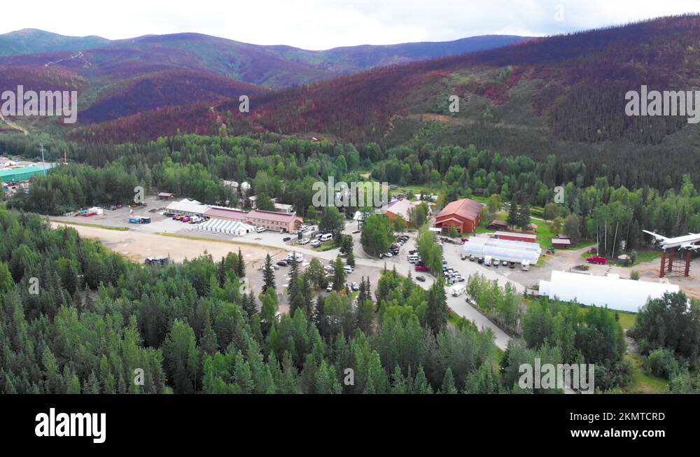 4K Drone Video of (dolly shot) Chena Hot Springs Resort near Fairbanks ...