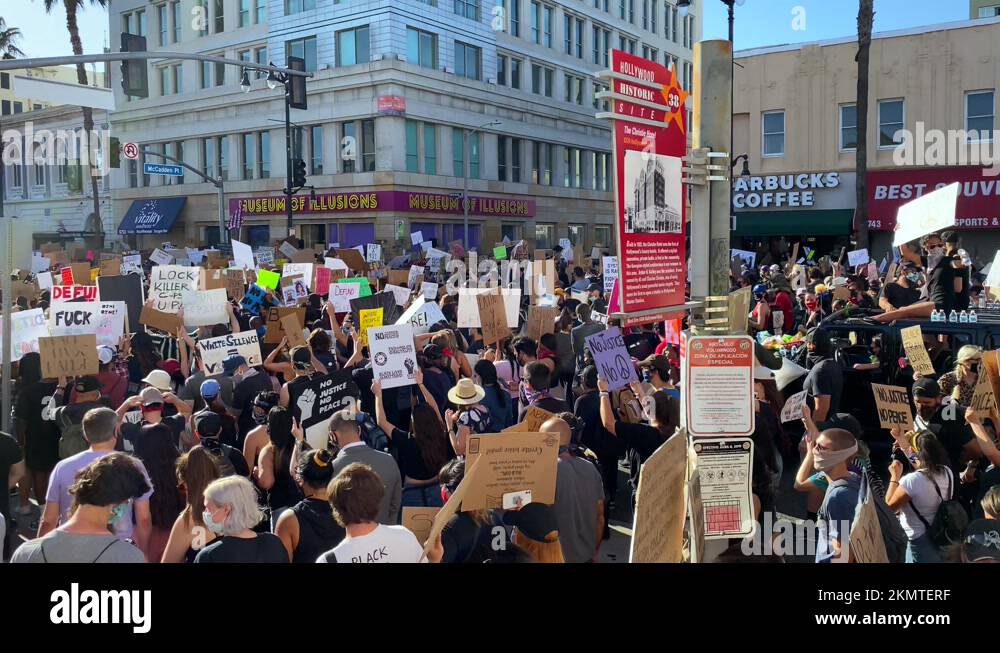 4K footage of Black Lives Matter protest in June 2020 in Los Angeles ...