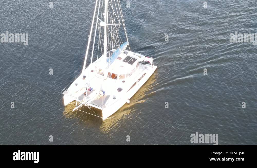 Catamaran Sailing At Lake Pontchartrain In New Orleans, Louisiana, USA ...