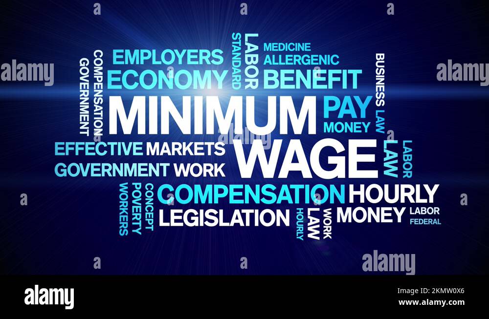 Minimum Wage animated word cloud,animation kinetic typography seamless ...