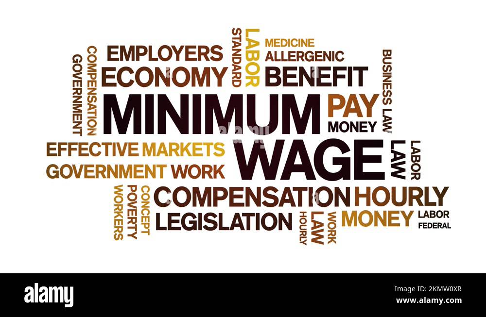 Minimum Wage animated word cloud,animation kinetic typography seamless ...