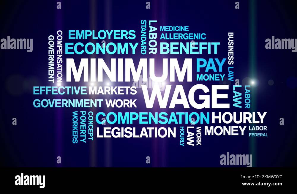 Minimum Wage animated word cloud,animation kinetic typography seamless ...