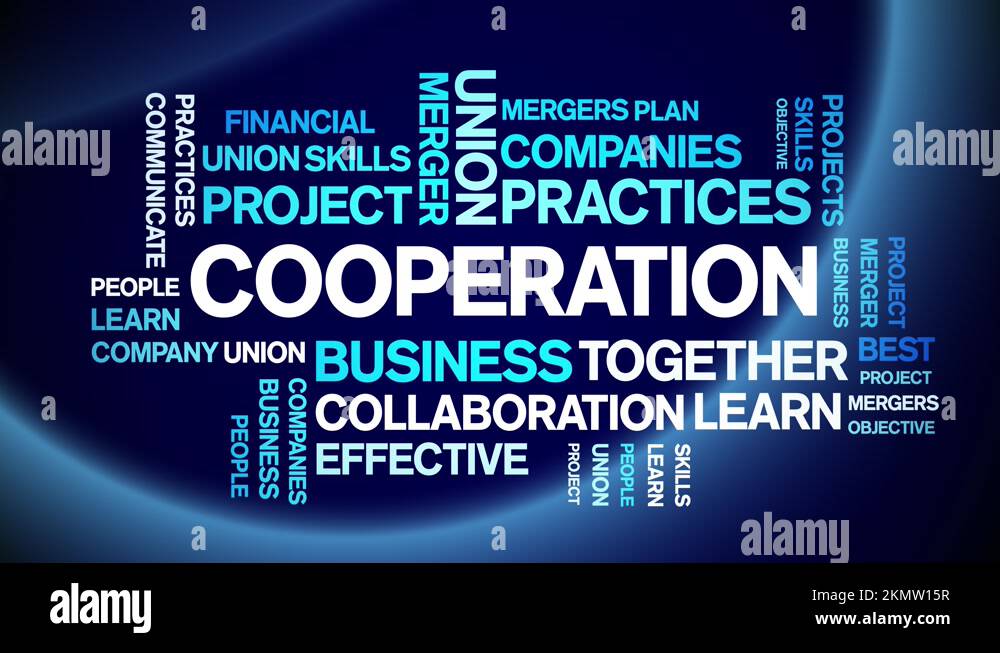Cooperation animated word cloud,design animation typography seamless ...