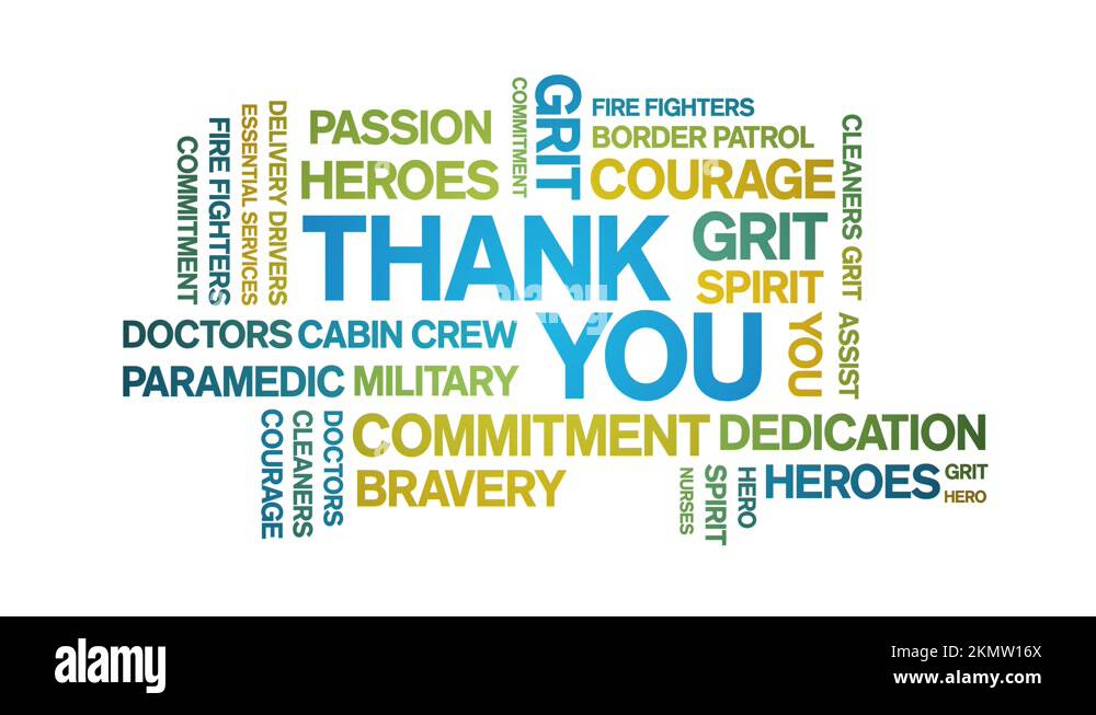 Thank You animated word cloud,design animation kinetic typography ...