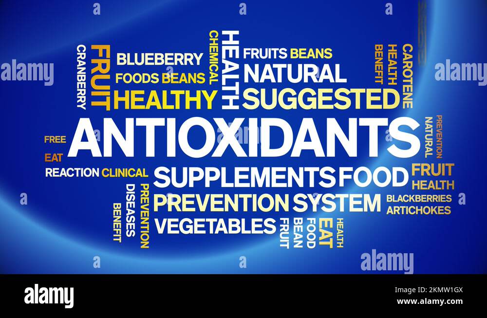 Antioxidants animated word cloud,animation kinetic typography seamless ...