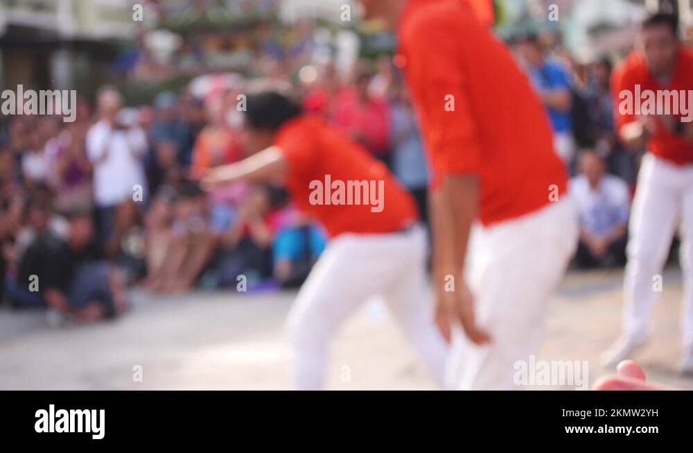 Asian Street Performers Clapping And Hyping Audience Up Stock Video ...