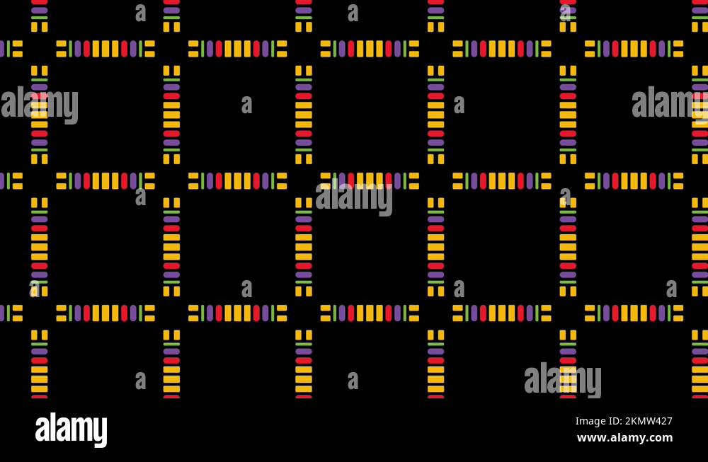Seamless tile texture with a patterned grid in the black background ...