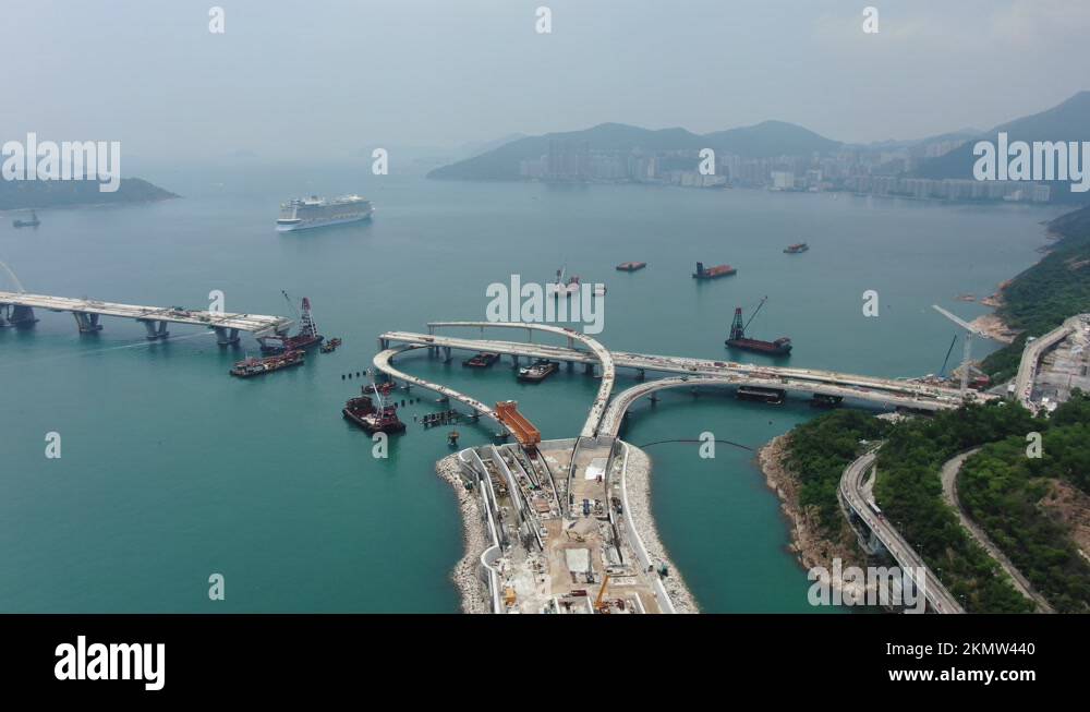 Hong Kong cross bay link construction project, a dual two-lane bridge ...