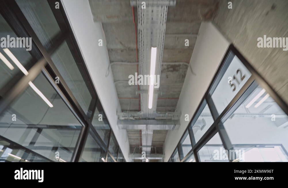 Corridor of office building, modern architecture, simple design at ...