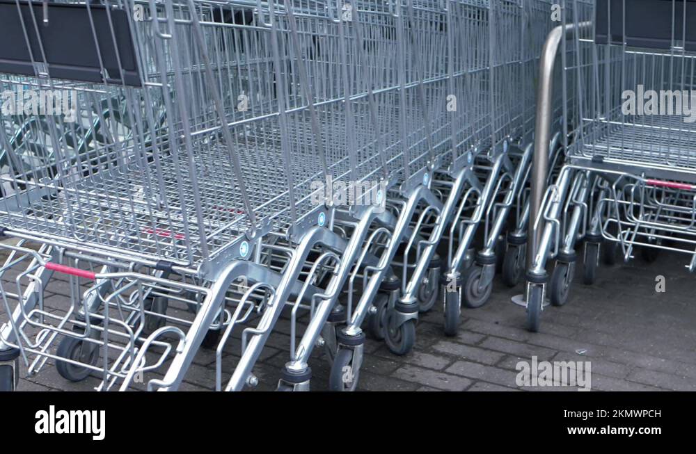 Rows of supermarket trolleys Stock Videos & Footage - HD and 4K Video ...