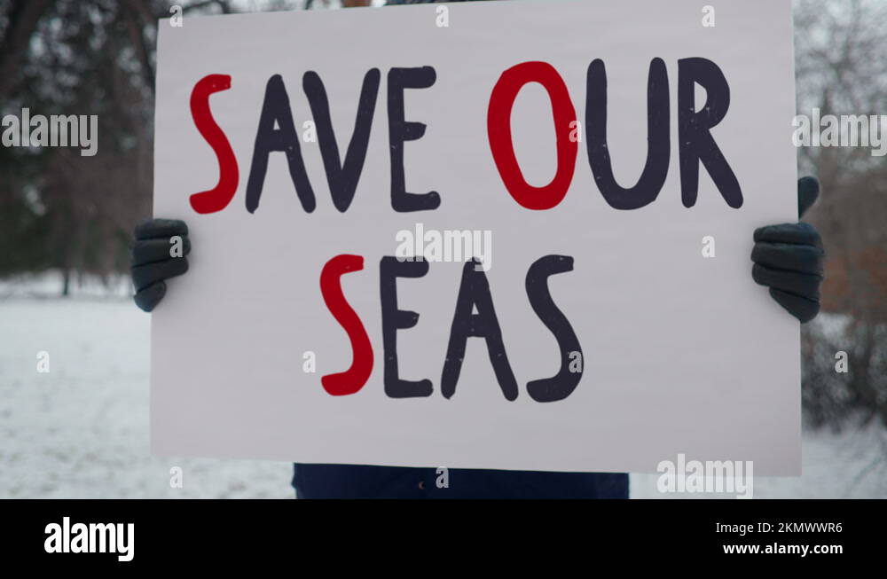 Save Our Seas Environmental Demonstration Sign Against Plastic ...