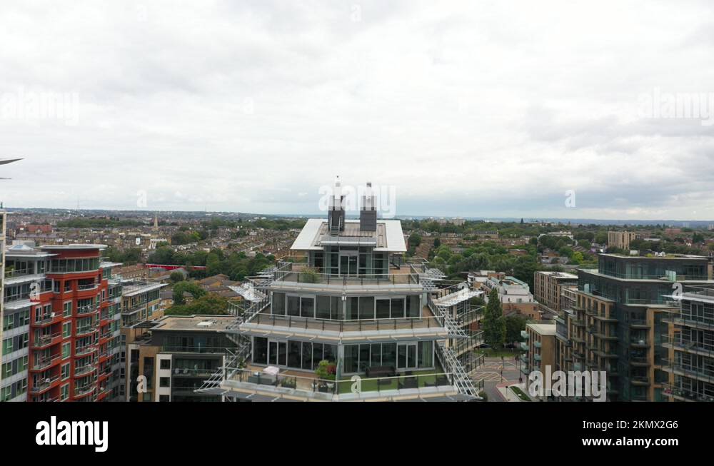 Tiered design modern building with apartments and terraces Stock Video ...